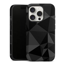 DeinDesign iPhone 15 Pro Handy Panzer Handyh&uuml;lle robuste Outdoor H&uuml;lle Schutzh&uuml;lle matt Abstract Muster Geometric Tough Case