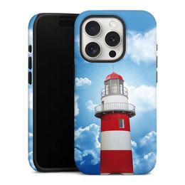 DeinDesign iPhone 15 Pro Handy Panzer Handyh&uuml;lle robuste Outdoor H&uuml;lle Schutzh&uuml;lle matt Cloud Lighthouse Sky Tough Case