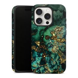 DeinDesign iPhone 15 Pro Handy Panzer Handyh&uuml;lle robuste Outdoor H&uuml;lle Schutzh&uuml;lle matt Muster Glitzer Marble Tough Case