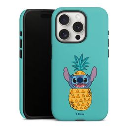 DeinDesign iPhone 15 Pro Handy Panzer Handyh&uuml;lle robuste Outdoor H&uuml;lle Schutzh&uuml;lle matt Disney Lilo & Stitch Pineapple Tough Case