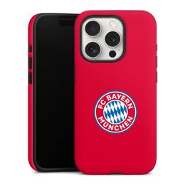 DeinDesign iPhone 15 Pro Handy Panzer Handyh&uuml;lle robuste Outdoor H&uuml;lle Schutzh&uuml;lle matt Fc Bayern M&uuml;nchen Fcb Logo Tough Case