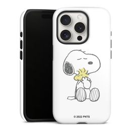 DeinDesign iPhone 15 Pro Handy Panzer Handyh&uuml;lle robuste Outdoor H&uuml;lle Schutzh&uuml;lle matt Snoopy Love Peanuts Tough Case