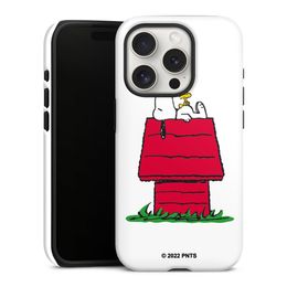 DeinDesign iPhone 15 Pro Handy Panzer Handyh&uuml;lle robuste Outdoor H&uuml;lle Schutzh&uuml;lle matt Snoopy Peanuts Official Licensed Product Tough Case
