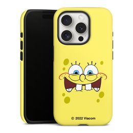 DeinDesign iPhone 15 Pro Handy Panzer Handyh&uuml;lle robuste Outdoor H&uuml;lle Schutzh&uuml;lle matt Official Licensed Product Kindheit Spongebob Tough Case