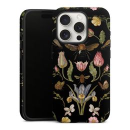 DeinDesign iPhone 15 Pro Handy Panzer Handyh&uuml;lle robuste Outdoor H&uuml;lle Schutzh&uuml;lle matt Flower Wreath Bee Blossom Tough Case
