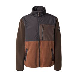 Iriedaily Fleecejacke 'Auf Deck' Herren Gr&ouml;&szlig;e XS schoko / cognac / dunkelbraun / anthrazit