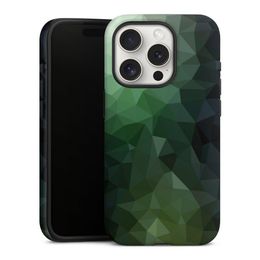 DeinDesign iPhone 15 Pro Handy Panzer Handyh&uuml;lle robuste Outdoor H&uuml;lle Schutzh&uuml;lle matt Tarnmuster Geometric Mosaic Tough Case