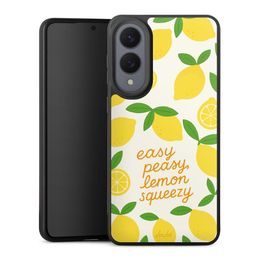 DeinDesign Galaxy S25 Edge Handy Premium Silikon H&uuml;lle Handyh&uuml;lle schwarz Case Spruch Statement Lemon Silikon Premium Case