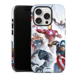 DeinDesign iPhone 15 Pro Handy Panzer Handyh&uuml;lle robuste Outdoor H&uuml;lle Schutzh&uuml;lle matt Marvel Avengers Official Licensed Product Tough Case
