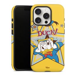 DeinDesign iPhone 15 Pro Handy Panzer Handyh&uuml;lle robuste Outdoor H&uuml;lle Schutzh&uuml;lle matt Donald Duck Disney Official Licensed Product Tough Case