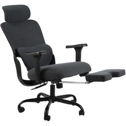 CLP B&uuml;rostuhl ergonomisch mit Fu&szlig;ablage Leesburg, Schreibtischstuhl mit 3D-Armlehnen, Lordosenst&uuml;tze, Kopfst&uuml;tze, bis 150 kg belastbar