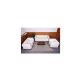 MCW 3-2-1 Couchgarnitur Lille ~ Kunstleder, wei&szlig;