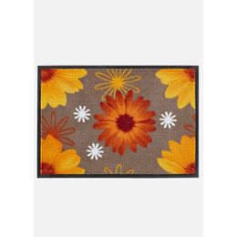 bonprix Fu&szlig;matte mit Blumenmotiv, orange