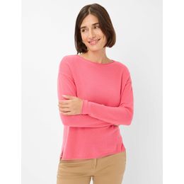 Strickpullover Brax "Style LIZ", Damen, Gr. 36, rosa (pink), Strick, 90% Schurwolle, 10% Kaschmir, U-Boot-Ausschnitt, Pullover Strickpullover