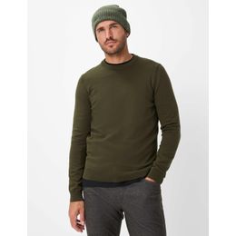 Rundhalspullover Brax "Style RICK", Damen, Gr. L (52), gr&uuml;n (olivgr&uuml;n), Strick, 83% Baumwolle, 17% Polyamid, Rundhals, Pullover Rundhalspullover