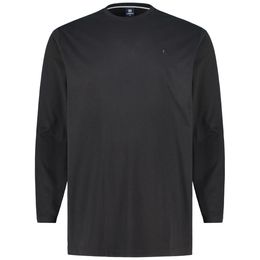 Große Größen Lerros Longsleeve aus Baumwolle Farbe schwarz Größe: 5XL