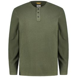 Gro&szlig;e Gr&ouml;&szlig;en Camel Active Longsleeve mit Serafinokragen Farbe oliv Gr&ouml;&szlig;e: 3XL