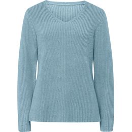 Heine Witt Damen Pullover im Rippenstrick, aqua, Gr&ouml;&szlig;e 50