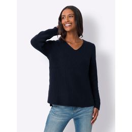 Heine Witt Damen Pullover im Rippenstrick, marine, Gr&ouml;&szlig;e 44