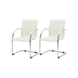 Höffner Schwingstuhl 2er-Set Kunstleder Tira ¦ weiß ¦ Maße (cm): B: 56 H: 95 » Höffner