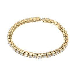 Elli Armb&auml;nder - Armband Tennisarmband Trend Zirkonia Kristalle 925 - Gr. 19 CM - in Gold - f&uuml;r Damen