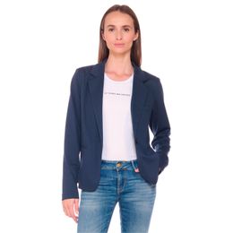 Damen Jackenblazer "OSCAR", blau, Gr. M, Le Temps Des Cerises, unifarben, 73% Polyester, 23% Viskose, 4% Elasthan, Blazer, mit stylischem Reverskragen