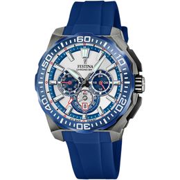 Chronograph Festina "Chrono Bike 2025", blau, Armbanduhren, Herren, Quarzuhr, Armbanduhr, Herrenuhr, analog, Tag, Stoppfunktion