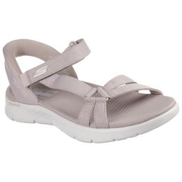 Skechers Damen Sandale "GO WALK FLEX SANDAL-ILLUMINATE", Gr. 38, grau, Textil, Schuhe, Sandalette, Trekking Sandale mit Gogo Mat Fußbett
