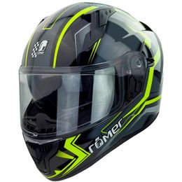 R&Ouml;MER HELME R&Ouml;MER HELME Motorradhelm "Integralhelm Eifel", L Kopfumfang: 59cm - 60cm, schwarz, Helme, mit integriertem Sonnenvisier