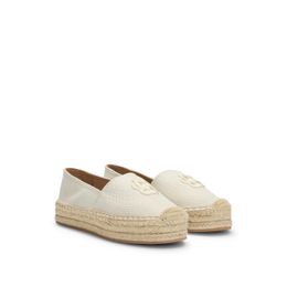 BOSS Damen Espadrille "Madeira_Slon", Gr. 41, beige, Textil, unifarben, Schuhe, Sommerschuh, Urlaubschuh, Loafer, Slipper mit Plateausohle