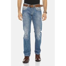 Cipo & Baxx CIPO & BAXX Herren 5-Pocket-Jeans "Jeans", blau, Basic, Gr. 34, unifarben, 100% Baumwolle, Jeans, in Regular-Fit, C-0595