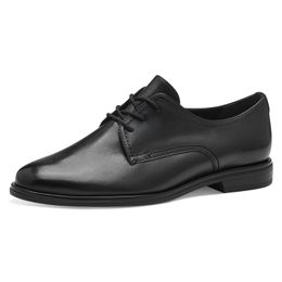 Tamaris Damen Schn&uuml;rschuh "Melika", Gr. 37, schwarz, Leder, unifarben, Schuhe, im klassischen Design, Freizeitschuh, Halbschuh, Schn&uuml;rschuh