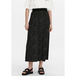 Only Damen Maxirock "ONLVENEDIG AOP LIFE LONG SKIRT", schwarz-weiß, Gr. S, bedruckt, Web, Obermaterial: 100% Viskose, Röcke