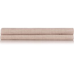 Spannbettlaken ZO HOME, B:90cm L:220cmsandy, beige, Renforc&eacute;, Obermaterial: 100% Baumwolle, Bettlaken, "Lino", Laken aus 100% Baumwolle, Linen-look