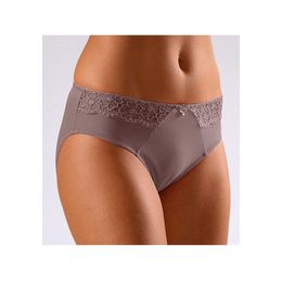 Lascana Damen Slip, Gr. 56, grau, Microtouch, Obermaterial: 85% Polyamid, 15% Elasthan, Unterhosen, mit seitlichen Spitzeneinsätzen