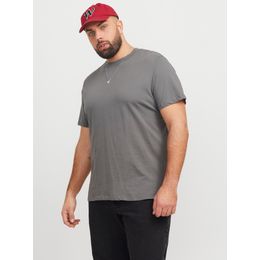 Jack & Jones PlusSize Herren T-Shirt "JJEBRADLEY TEE SS NOOS PLS", grau, Basic, Gr. XXXL, JACK & JONES PLUSSIZE, unifarben, Jersey, Obermaterial: 100% Baumwolle, Shirts,