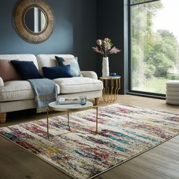 Teppich FLAIR RUGS, B:120cm H:8mm L:170cm, bunt, Kunstfaser, Wohnzimmer, Teppiche, "Refraction", Abstraktes Teppich