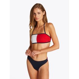 Damen Bandeau-Bikini-Top "BANDEAU", blau, Gr. L, Tommy Hilfiger Swimwear, Colorblocking, Polyamid, Bikini-Oberteile, in Color-Block-Optik, mit
