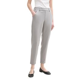 Damen Chinohose, grau, Gr. XL, Tom Tailor Denim, unifarben, Web, Obermaterial: 74% Polyester, 22% Viskose, 4% Elasthan. Futter: 100% Polyester,