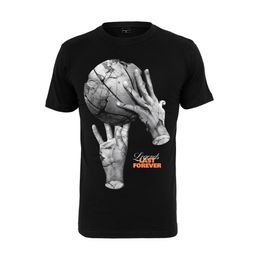 Mister Tee T-Shirt 'Ballin Hands' Herren Gr&ouml;&szlig;e XS grau / hellorange / schwarz