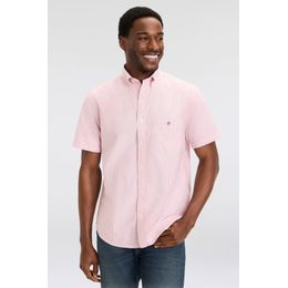 Gant Herren Kurzarmhemd "REG CLASSIC OXFORD STRIPE SS SHIRT", rot, Gr. S, Web, Obermaterial: 100% Baumwolle, Hemden