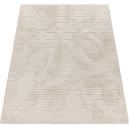 Hochflor-Teppich Paco Home, B:200cm H:26mm L:280cm, beige, Polyester, Teppiche, "Arnheim 745", Uni Farben, modernes geometrisches Design, besonders