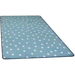 Kinderteppich, B:140cm H:5mm L:200cm, blau, PRIMAFLOR-IDEEN IN TEXTIL, Polyamid, Teppiche, "PUNTO, Made in Belgium", Kurzflor, Motiv Punkte,