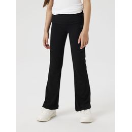 name it M&auml;dchen Bootcuthose "NKFSPICE BOOTCUT PANT NOOS", schwarz, Gr. 116, unifarben, Jersey, Obermaterial: 93% Polyester, 7% Elasthan, Hosen