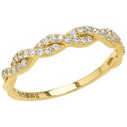 Amor Damen Fingerring "2037346/-47/-48/-49/-50", 56, Silber 925 (Sterlingsilber), 1mm, gold, Silber 925 (Sterlingsilber), Fingerringe, mit Zirkonia