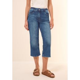Cecil Damen Comfort-fit-Jeans, blau, Gr. 25, unifarben, Jeans, 78% Baumwolle, 20% Polyester, 2% Elasthan, Jeans, im Loose Fit