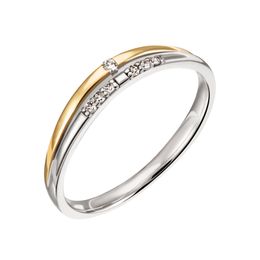 Firetti Damen Diamantring "Schmuck Geschenk Gold 375 Damenring Goldring Diamant", 56, 0,05 SI = kleine Einschl&uuml;sse, Diamanten Gelbgold 375 Wei&szlig;gold