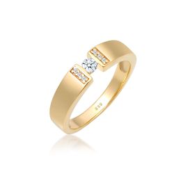 Elli DIAMONDS Damen Verlobungsring "Diamant Weiß Brillantschliff (0.14 ct) 585 Gelbgold", 52mm, 0,03 P1 = bei 10-facher Vergrößerung erkennbare