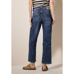 Cecil Damen Loose-fit-Jeans, blau, Gr. 36, unifarben, Jeans, 78% Baumwolle, 20% Polyester, 2% Elasthan, Jeans, High Waist
