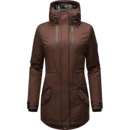 Navahoo Damen Wintermantel "Avrille II", braun, Gr. XS, Oberstoff: 70% Baumwolle, 30% Polyester, Futter: 100% Polyester, Wattierung: 100% Polyester,